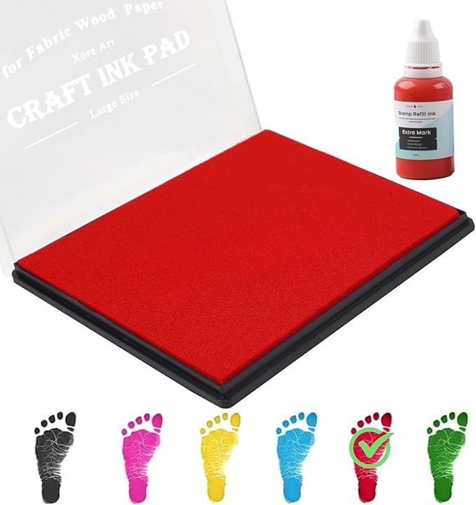 Amazon.com: 5"x4'' Large Ink Pad Washable Stamp Ink Pad for Baby ...