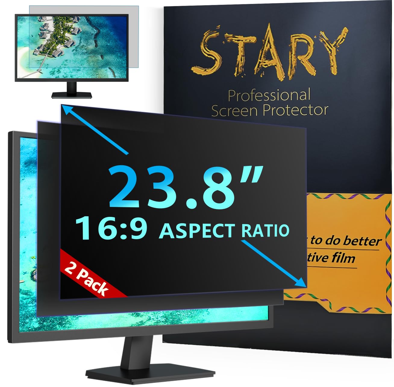 STARY [2 Pack] Computer Privacy Screen 23.8 Inch Filter for 16:9 ...