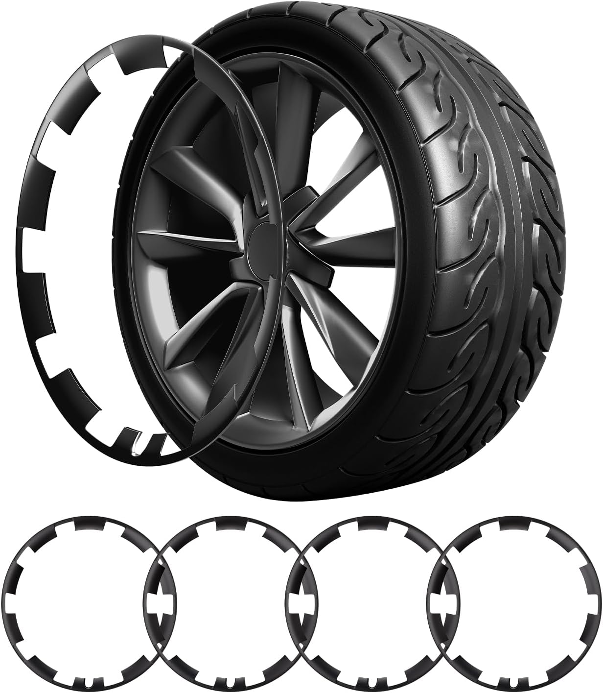 Amazon.com: LANSAN Tesla Model Y 21 Inch Wheel Rim Protector - Tesla ...