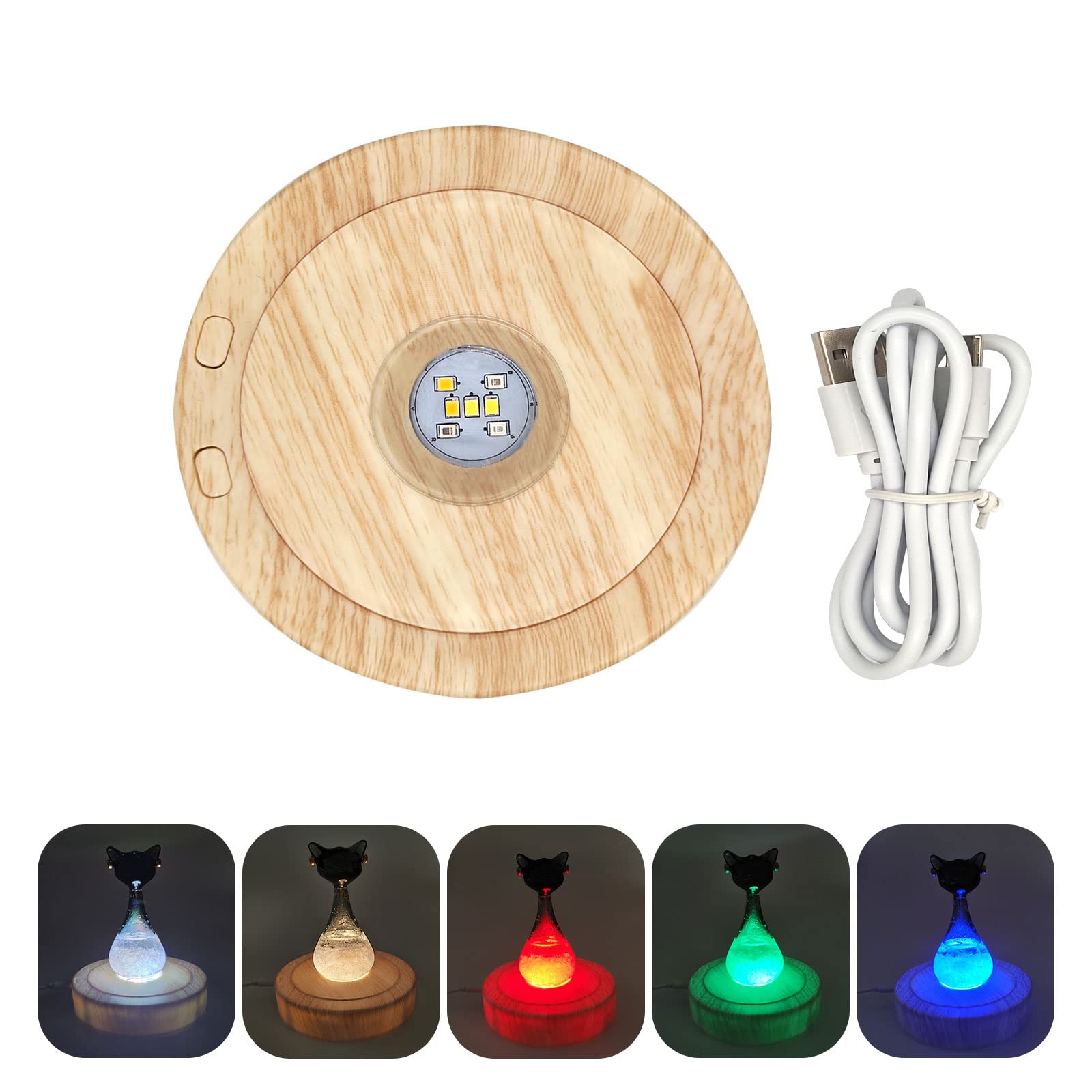 Amazon.com: LED Light Rotating Display Base, Multicolor Spinning Round ...