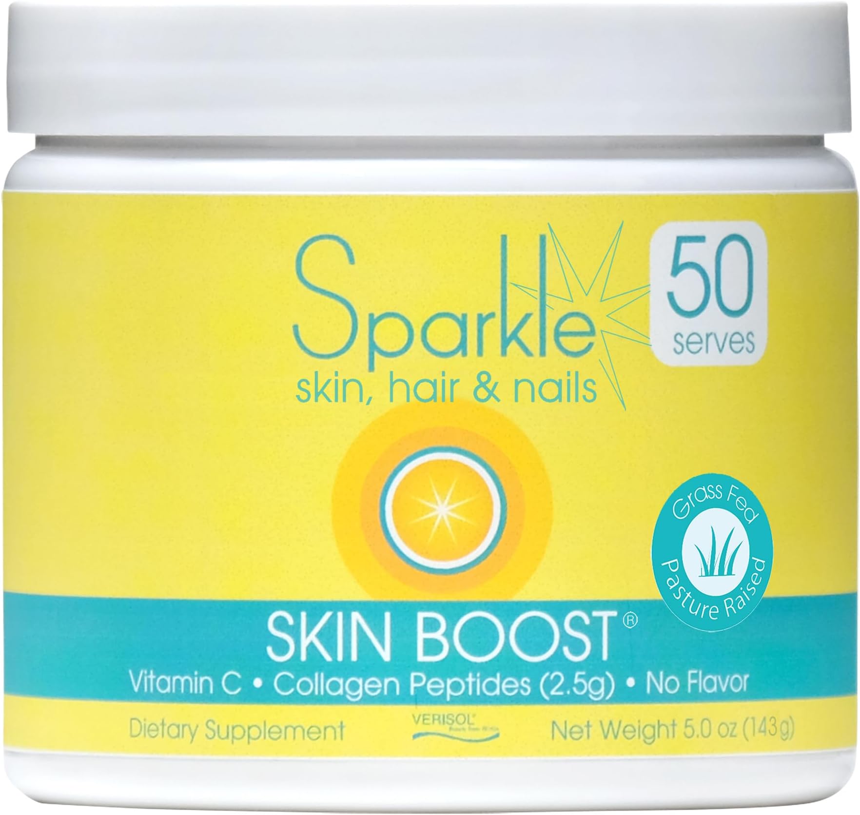 Amazon.com: Sparkle Skin Boost (No Flavor) [50-Serves] Verisol Collagen ...