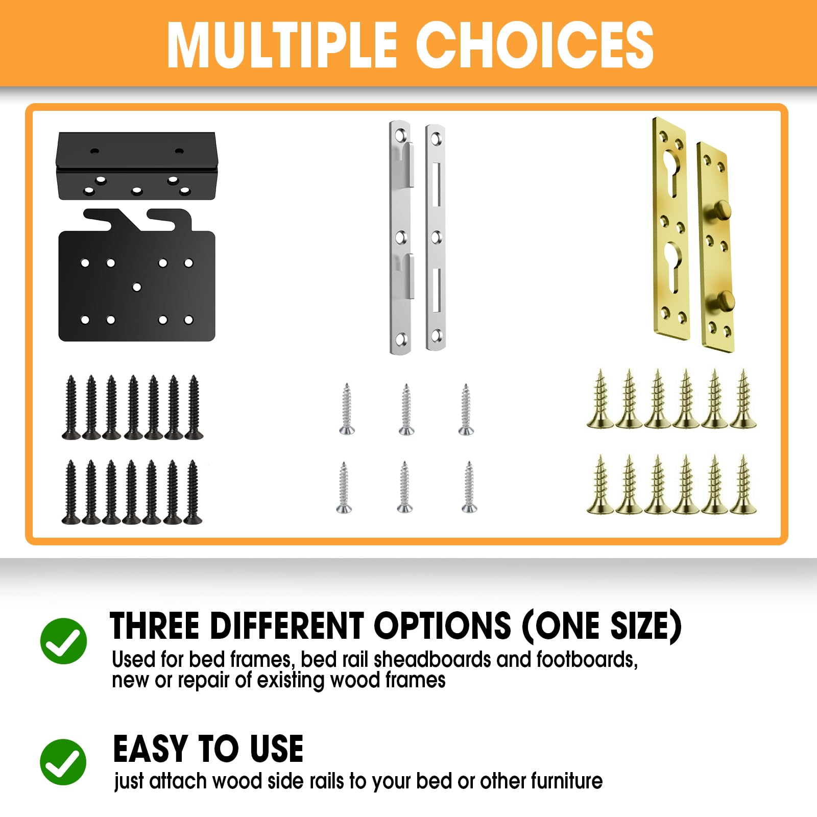 Snapklik.com : 4PCS Bed Frame Post Double Hook Slot Hardware Attachment ...