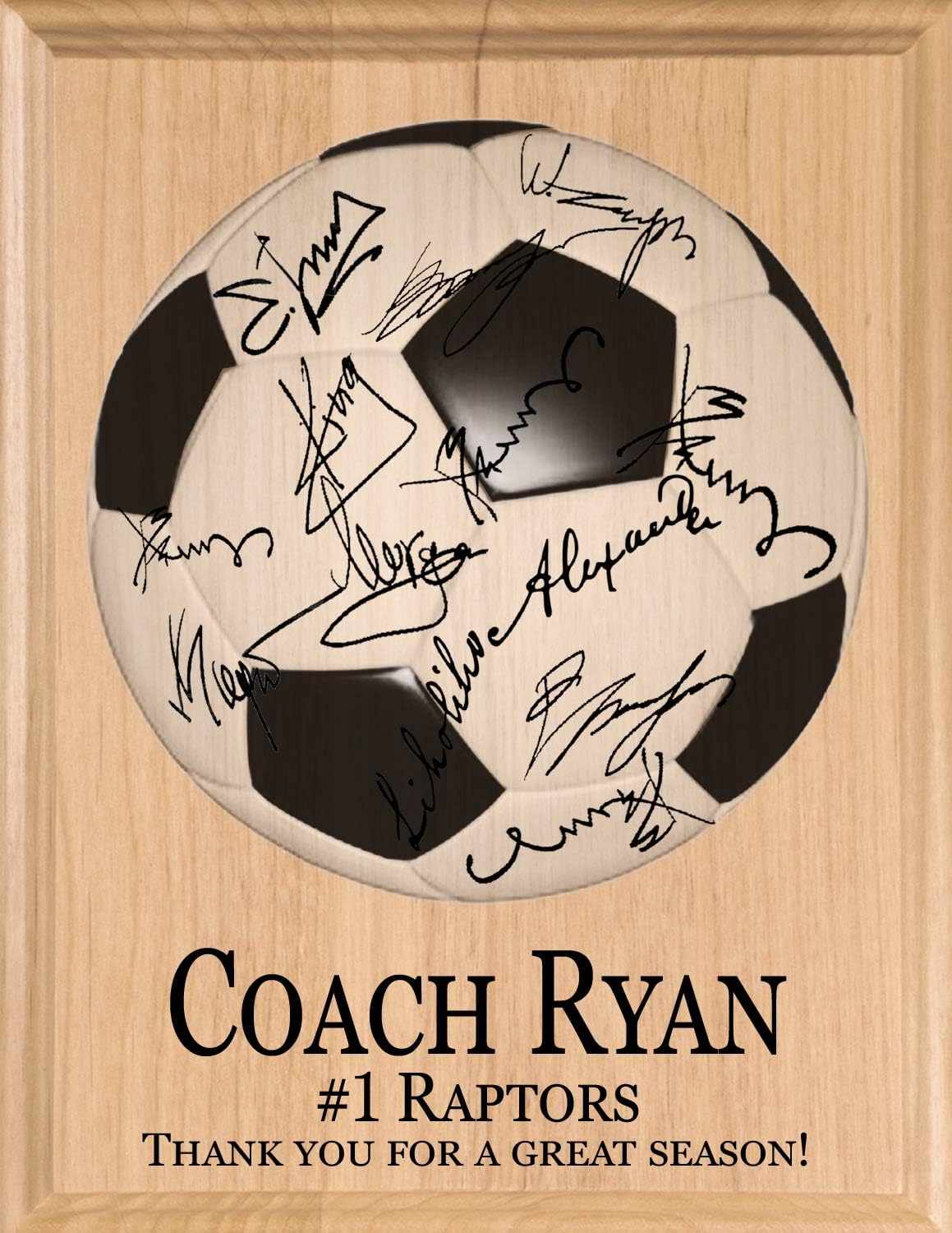 Amazon.com : Soccer Coach Gift Plaque SIGNABLE PERSONALIZED Soccer Team ...
