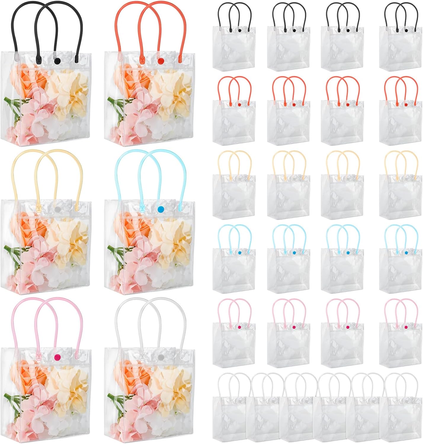 Amazon.com: Abbylike 32 Pack Clear PVC Gift Bags with Handle Clear ...