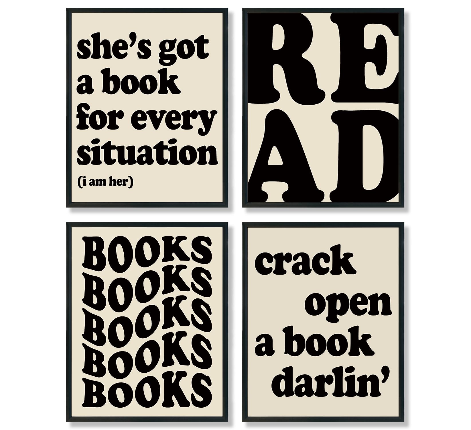 Amazon.com: ULEGIE Book Decor, Book Club Decorations Reading Wall Art ...