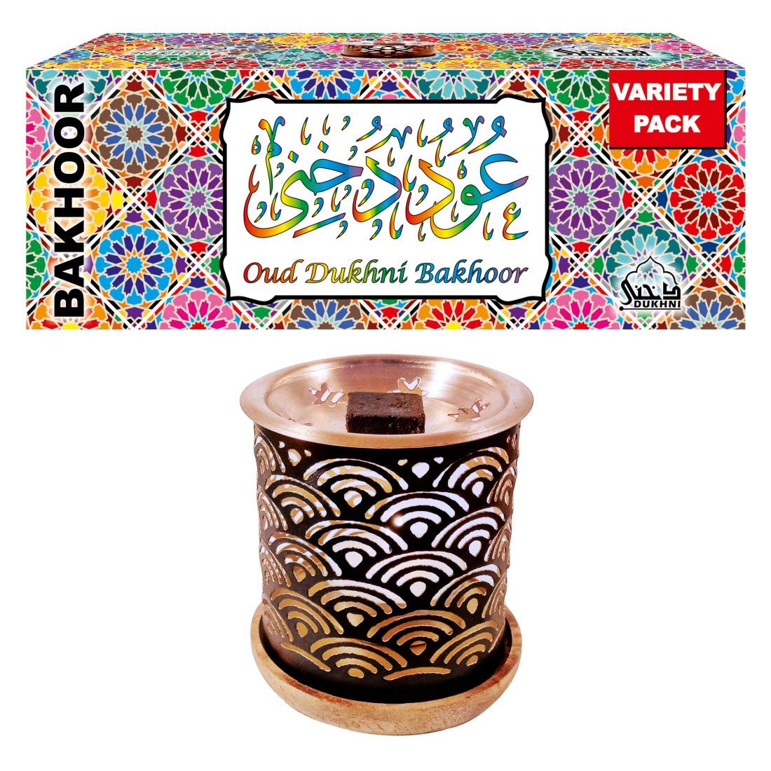 Dukhni Oud Bakhoor (عود بخور) Incense Variety Box (20 Pieces) & Rainbow ...