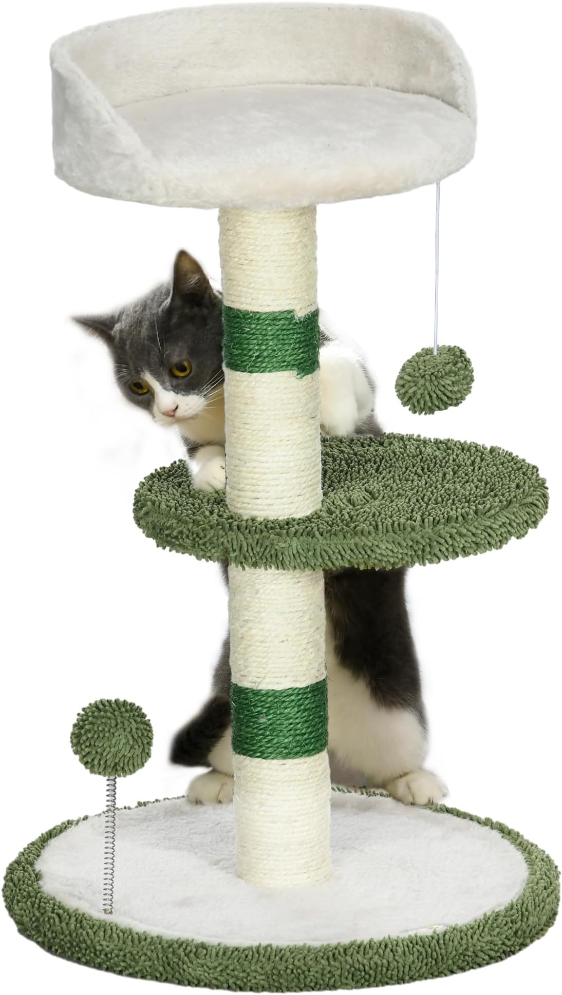 Yaheetech Kokospalme Katzenbaum, 94 cm Moderner Kleiner Kratzbaum ...
