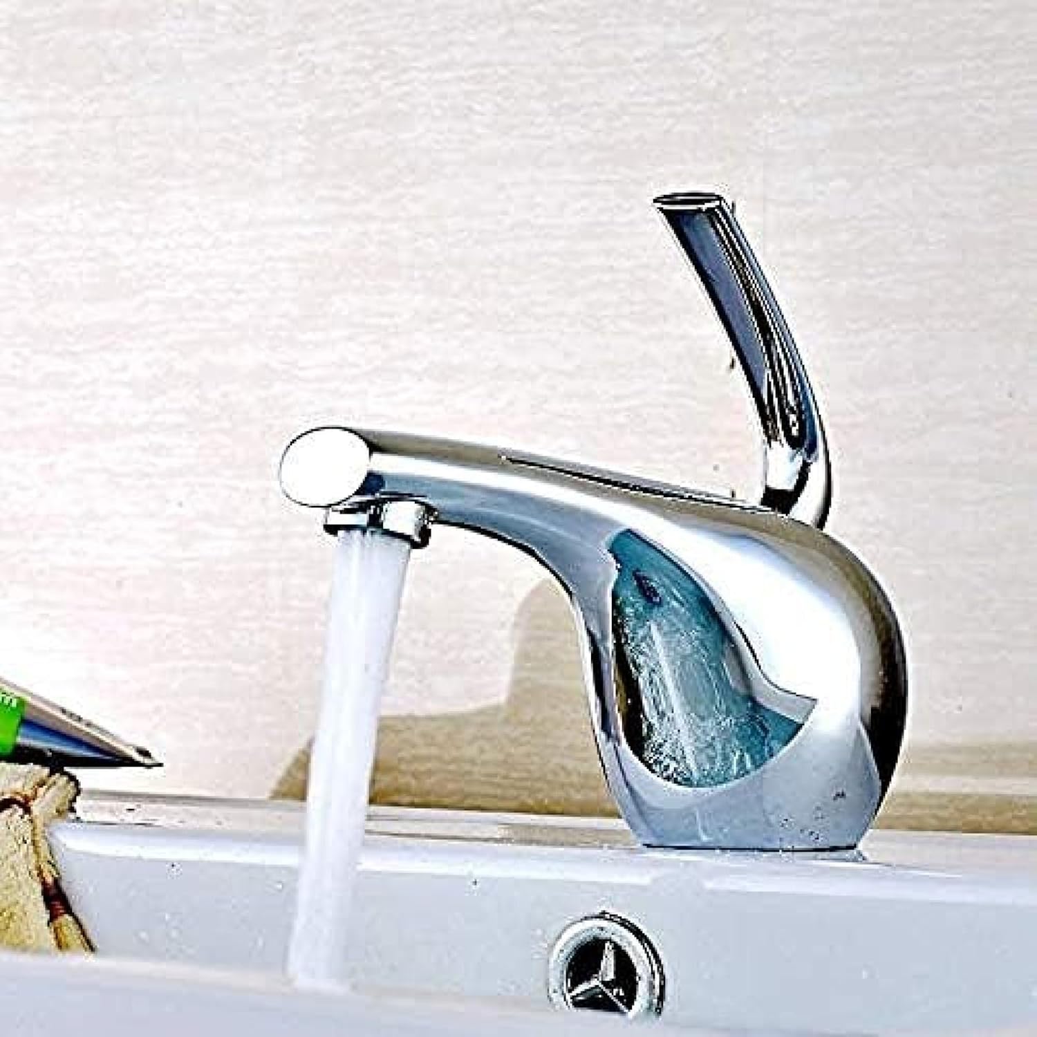 Kitchen Taps Waterfall Spout Chrome Brass Bathroom Faucet Goldfish ...