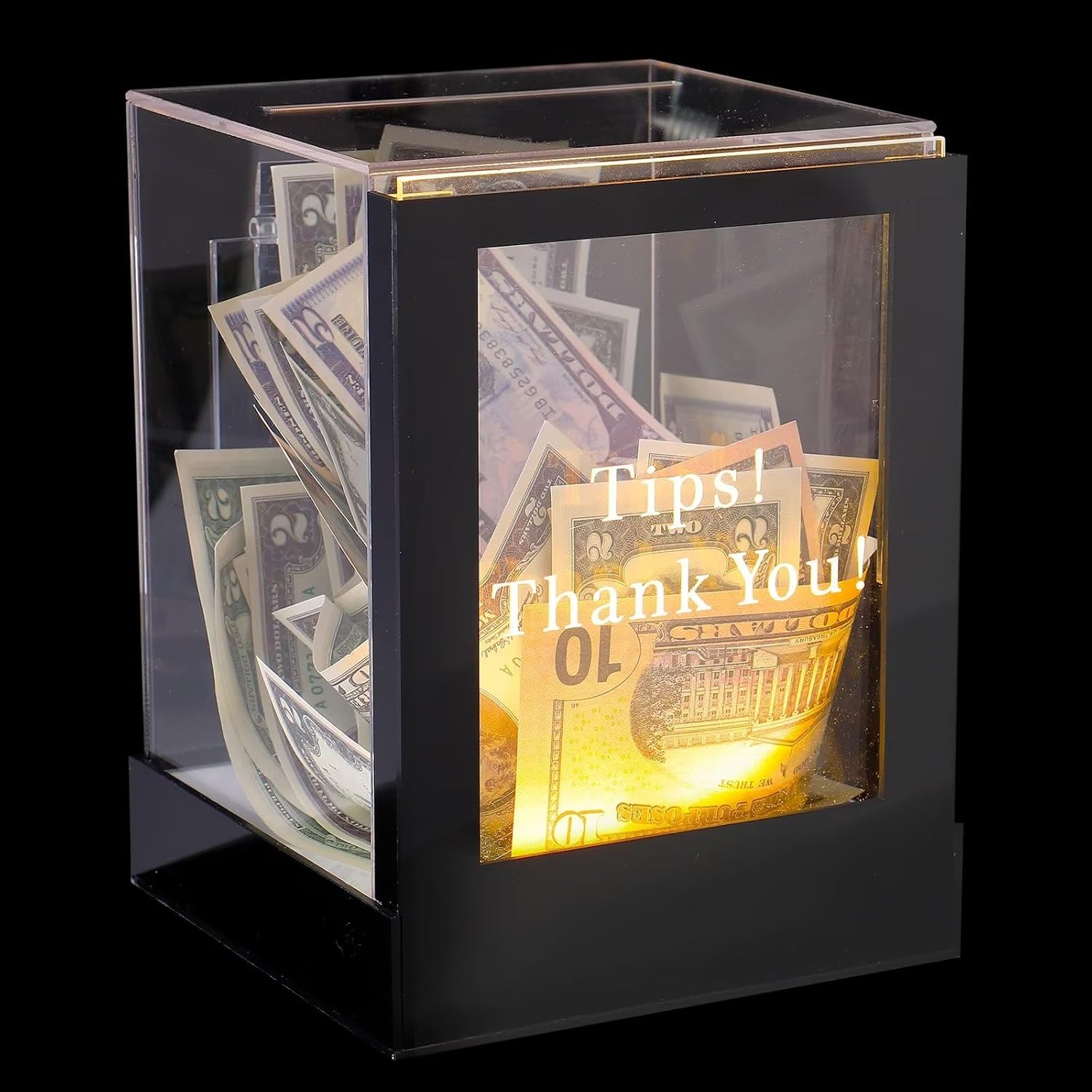 Amazon.com : MADHOLLY Light Up Acrylic Donation Ballot Box - Tip Jar ...