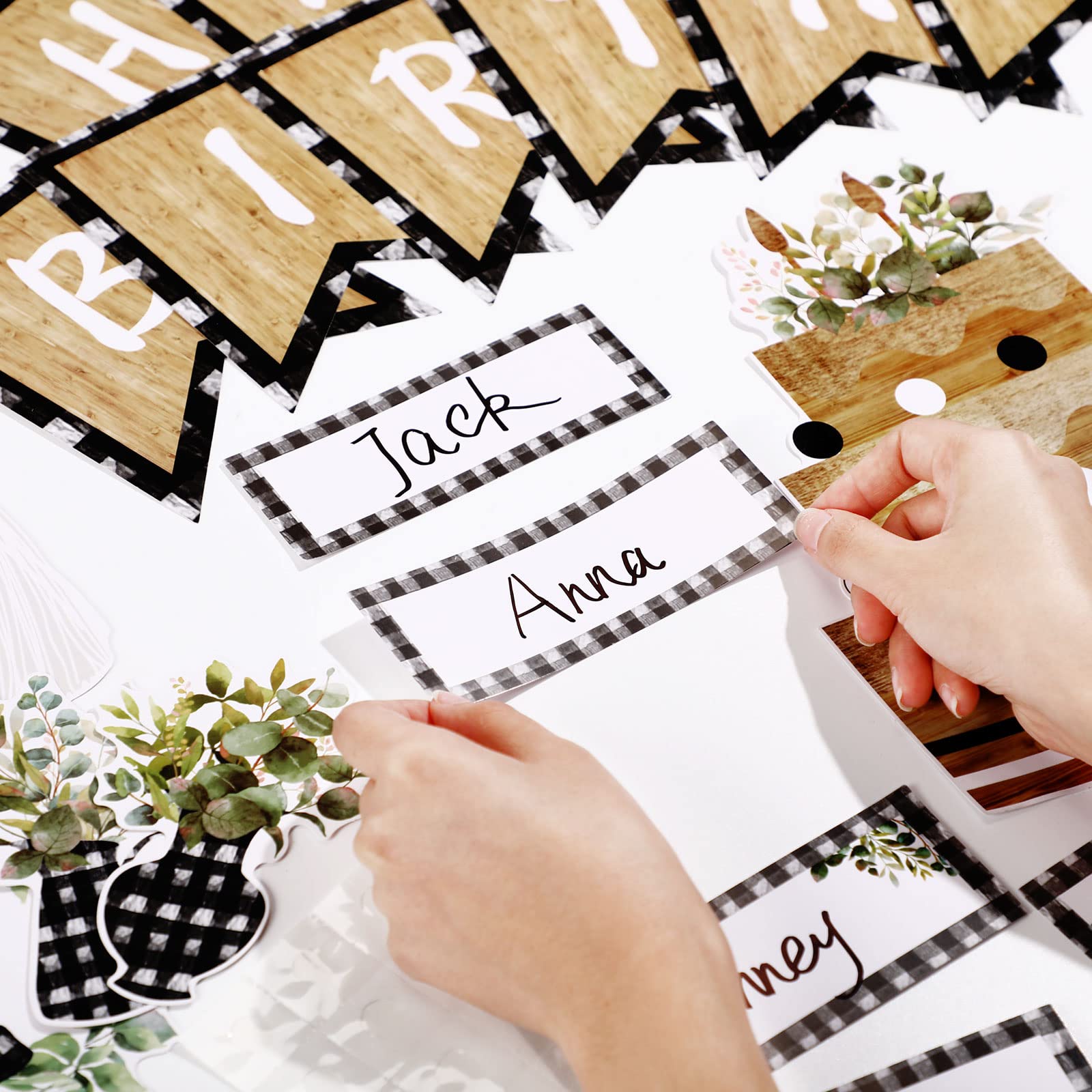 Snapklik.com : 80 Pcs Eucalyptus Farmhouse Classroom Board Decor ...