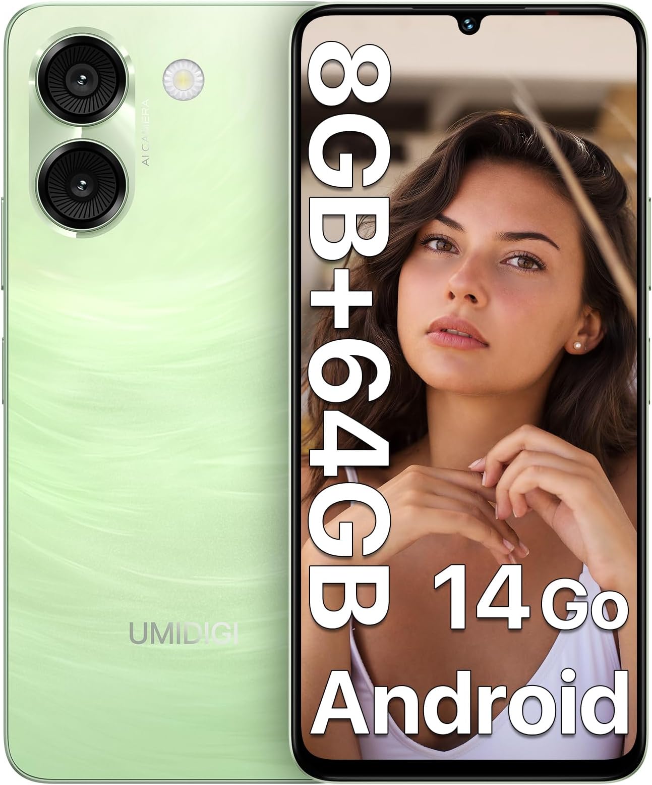 Blackview Wave 8C Téléphone portable débloqué Canada, Android 14, 6 Go + 64 Go SD 2 To ...