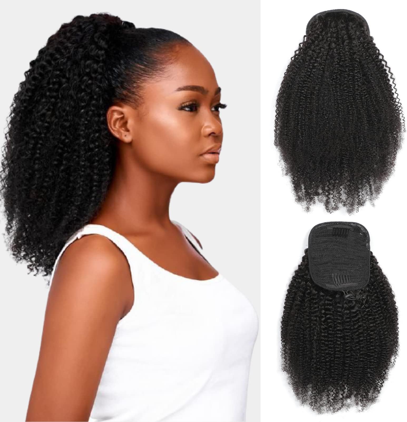 Amazon.com : Humistwbiu Afro Kinky Curly Ponytail Drawstring Ponytail ...