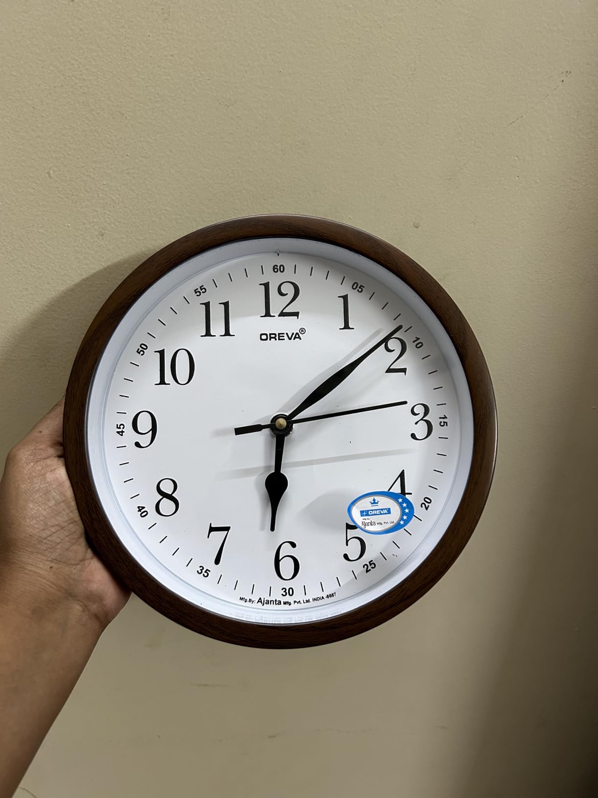 Buy OREVA Plastic Round Shape Simple Small Wall Clock (20 x 4.2 x 20 cm ...