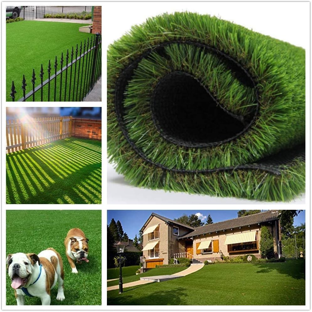 Thick Realistic Artificial Grass Turf 1.38inch 3.3FTX5FT - Synthetic ...