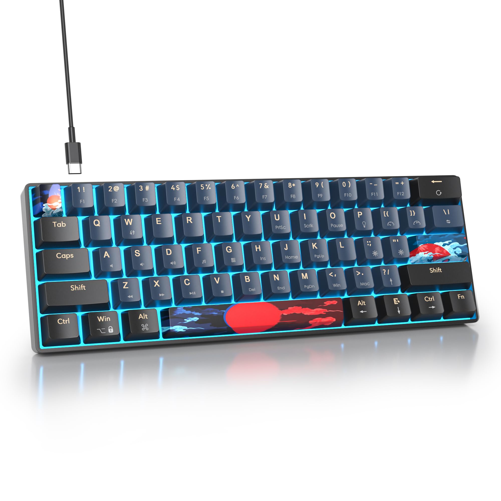 Snapklik.com : SbocKeeb Portable 60% Mechanical Gaming Keyboard, Red ...