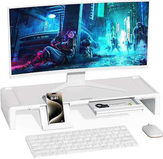 Amazon.com: OImaster Monitor Stand Riser, Foldable Computer Monitor ...