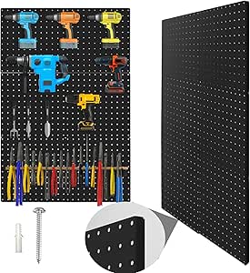 Amazon.com: Hogurity Peg Board,Black 6 Pack Metal Pegboard Panels ...