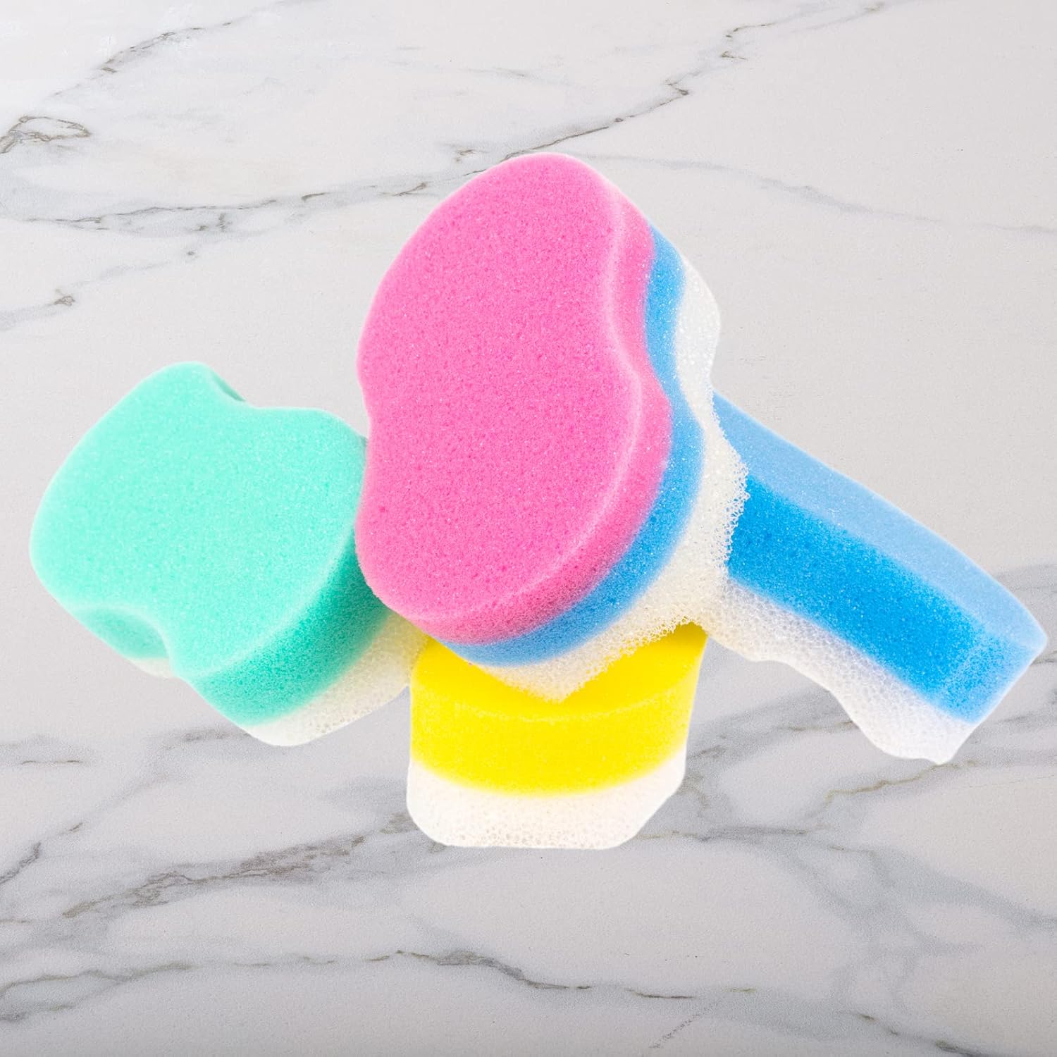 12 Pack Bath Sponges for Adults – Body Sponge with Smooth and Rough ...