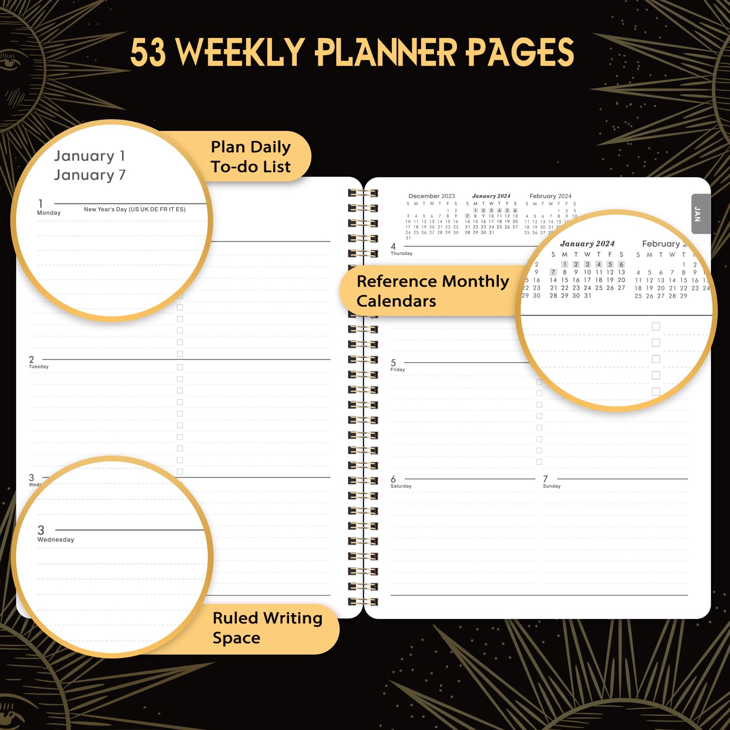 Snapklik.com : 2024 Planner - 2024 Planner Weekly And Monthly, January ...
