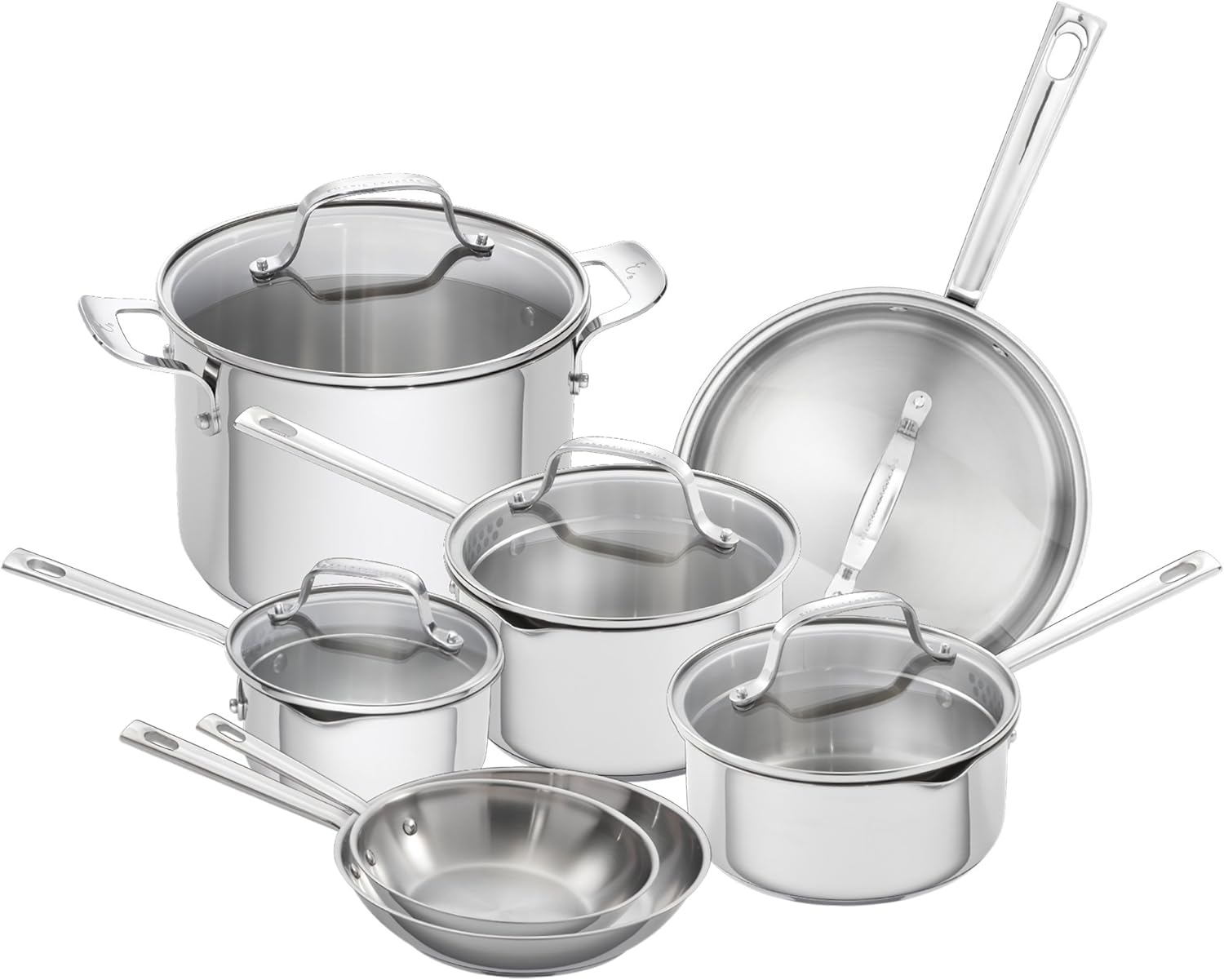 Amazon.com: Emeril Lagasse Emeril cookware Set, Silver: Home & Kitchen