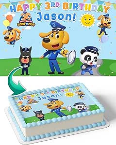 Amazon.com: Safety Sheriff Labrador Kids Edible Cake Image Topper ...