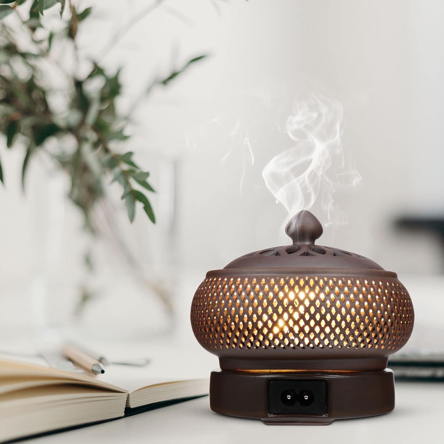 Juud Ceramic Electric Incense Burner with Adjustable Timer ...