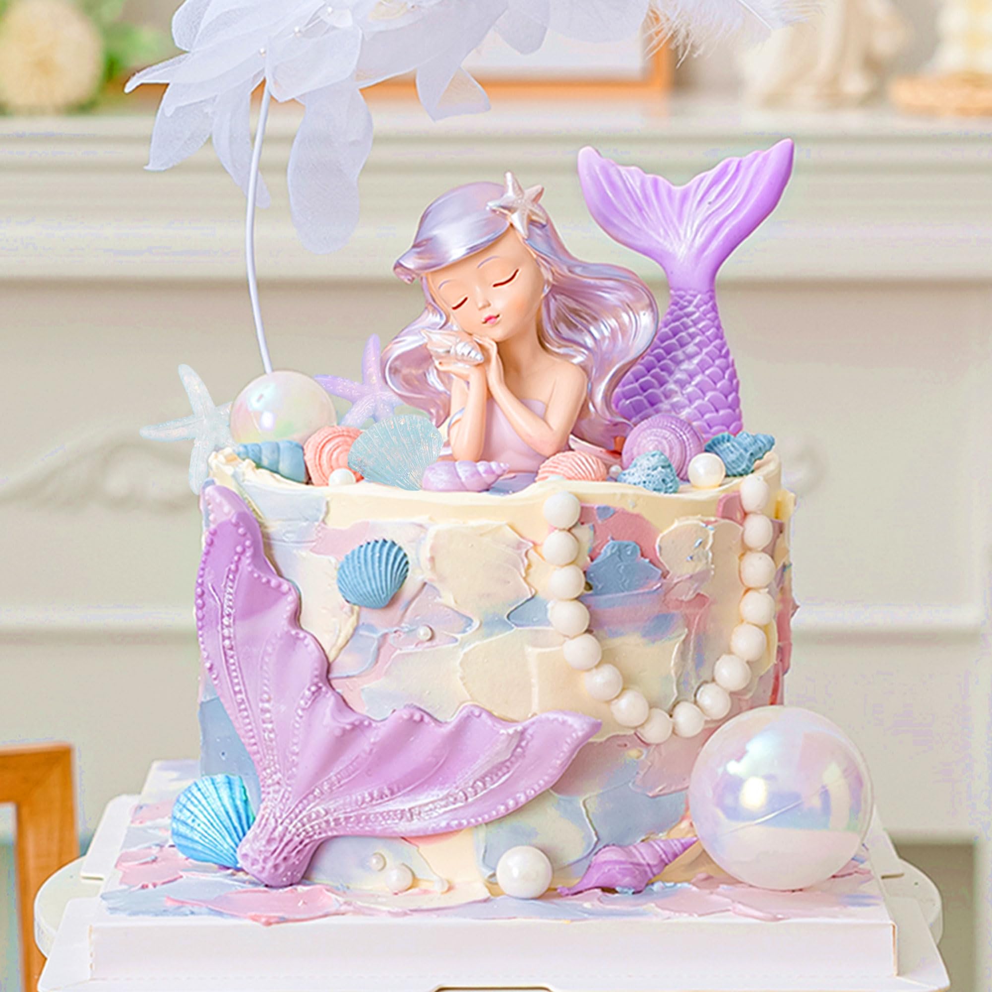 Snapklik.com : JeVenis Purple Mermaid Cake Toppers - Under The Sea Cake ...