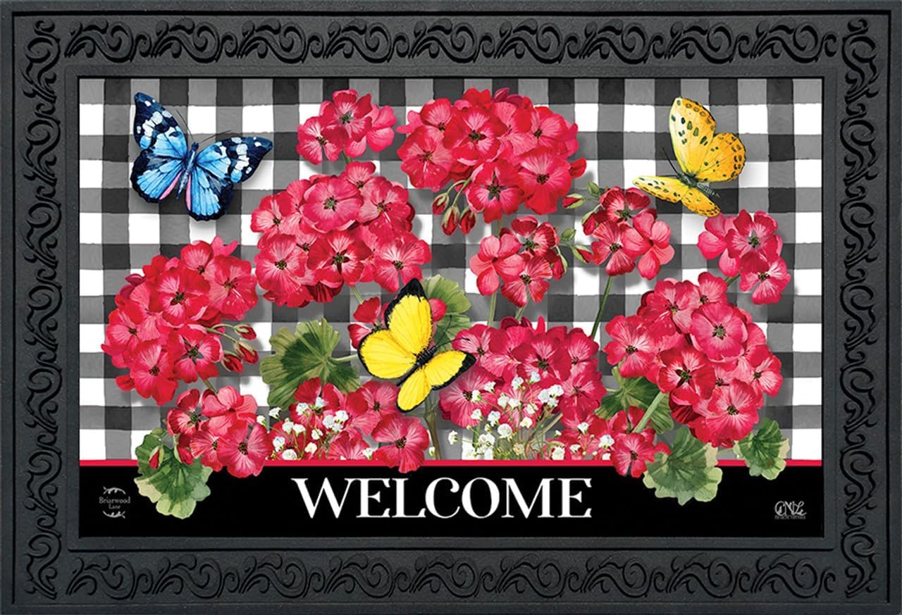 Amazon.com: Sweet Home Geraniums Decorative Floor Mat Indoor or Outdoor ...