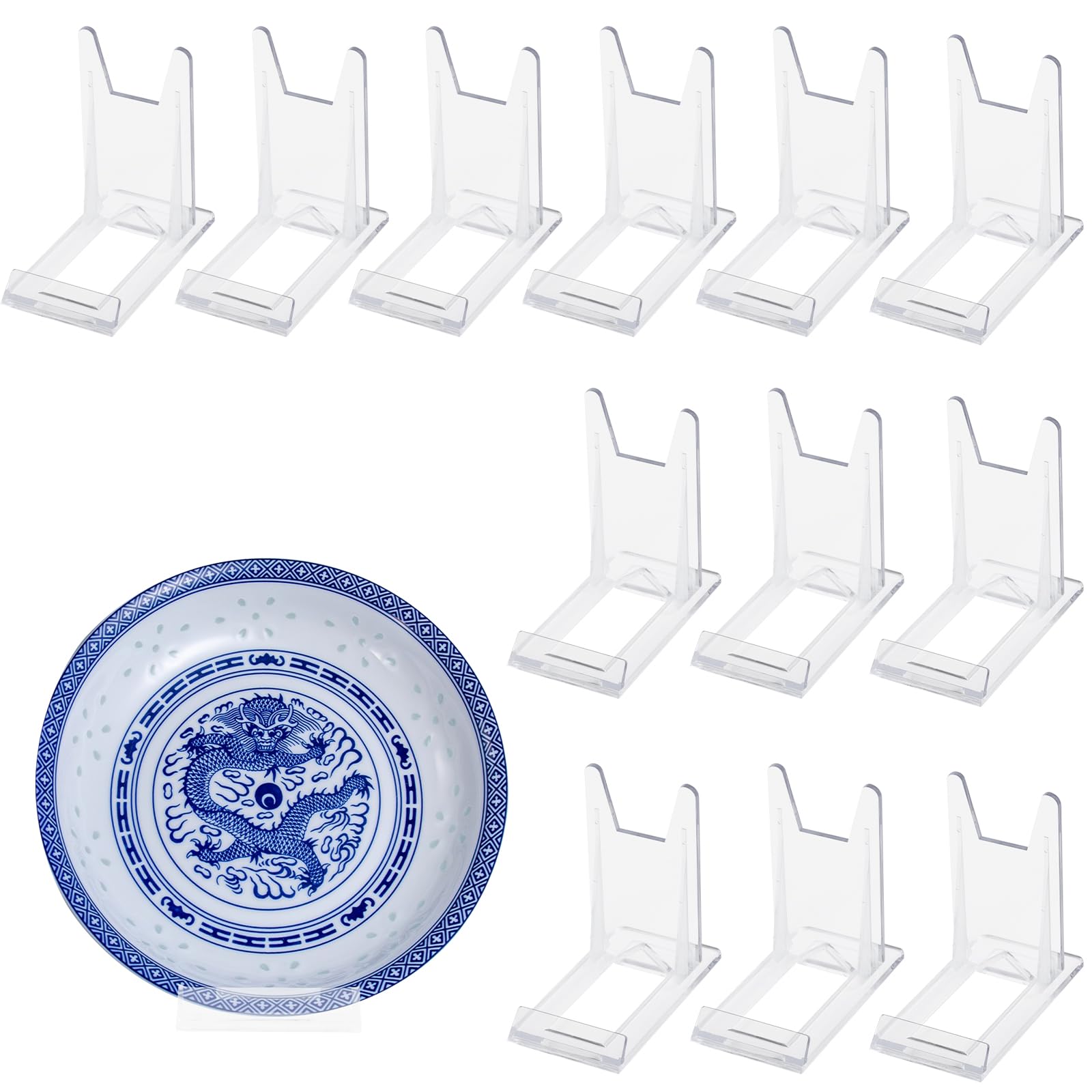 Clear Plastic Display Stands, 12pcs Clear Acrylic Display Stand Easels ...