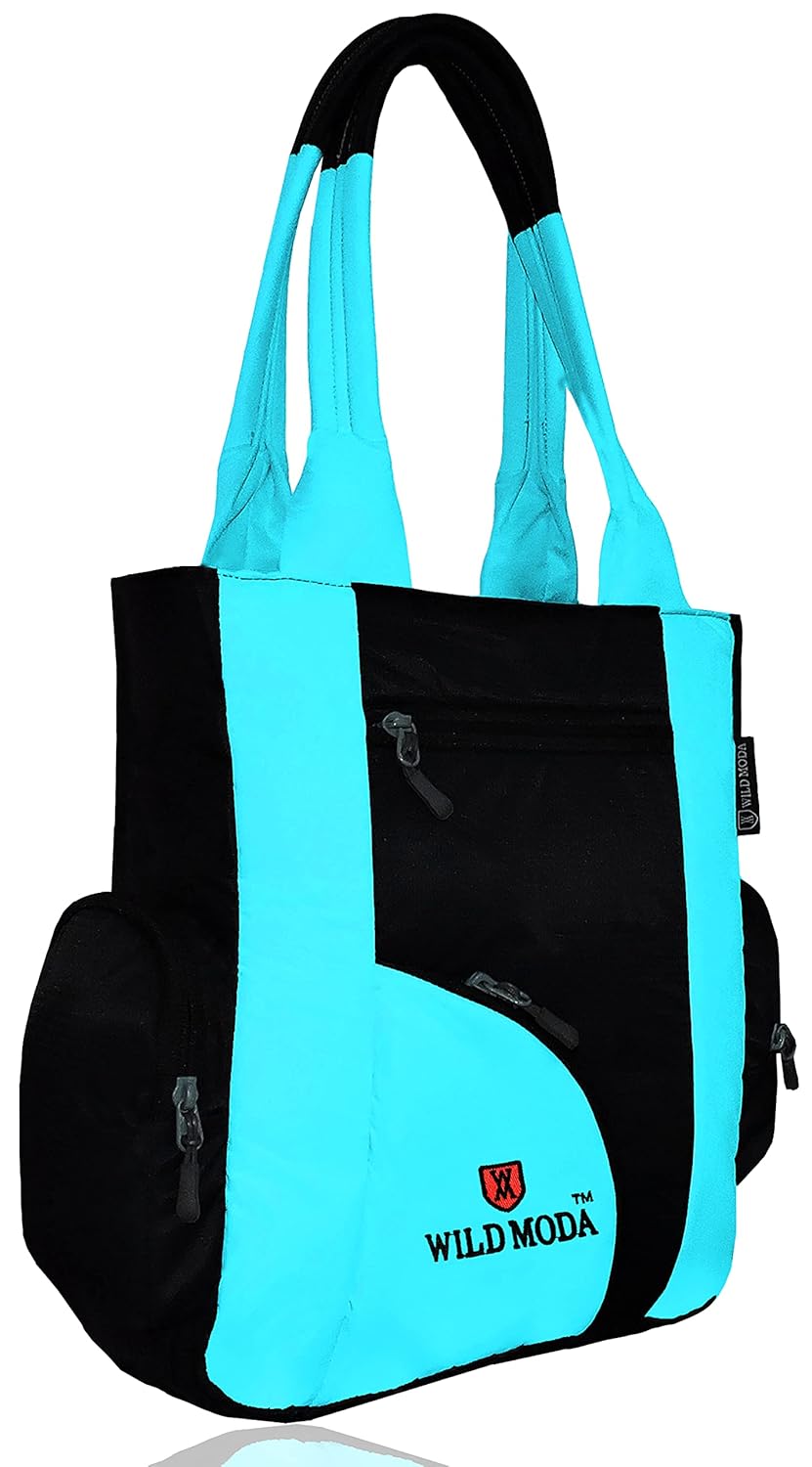WILD MODA Kat Women Shoulder and Tote Bag (Black & Blue) : Amazon.in ...