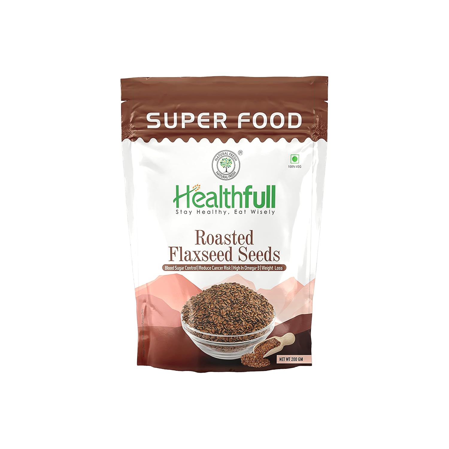 Healthfull Organic Roasted Flax Seeds 200g - Fibre Rich | Flax Seeds ...