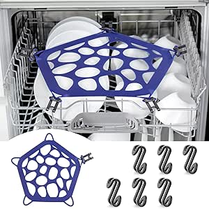 Amazon.com: Dishwasher Net, 13.5" Silicone Dishwasher Net with 6 Hooks ...