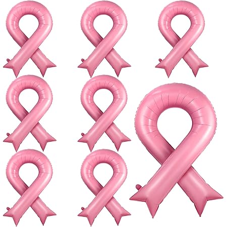 Amazon.com: 8 Pieces Breast Cancer Balloons Set 36 Inches Breast Cancer ...