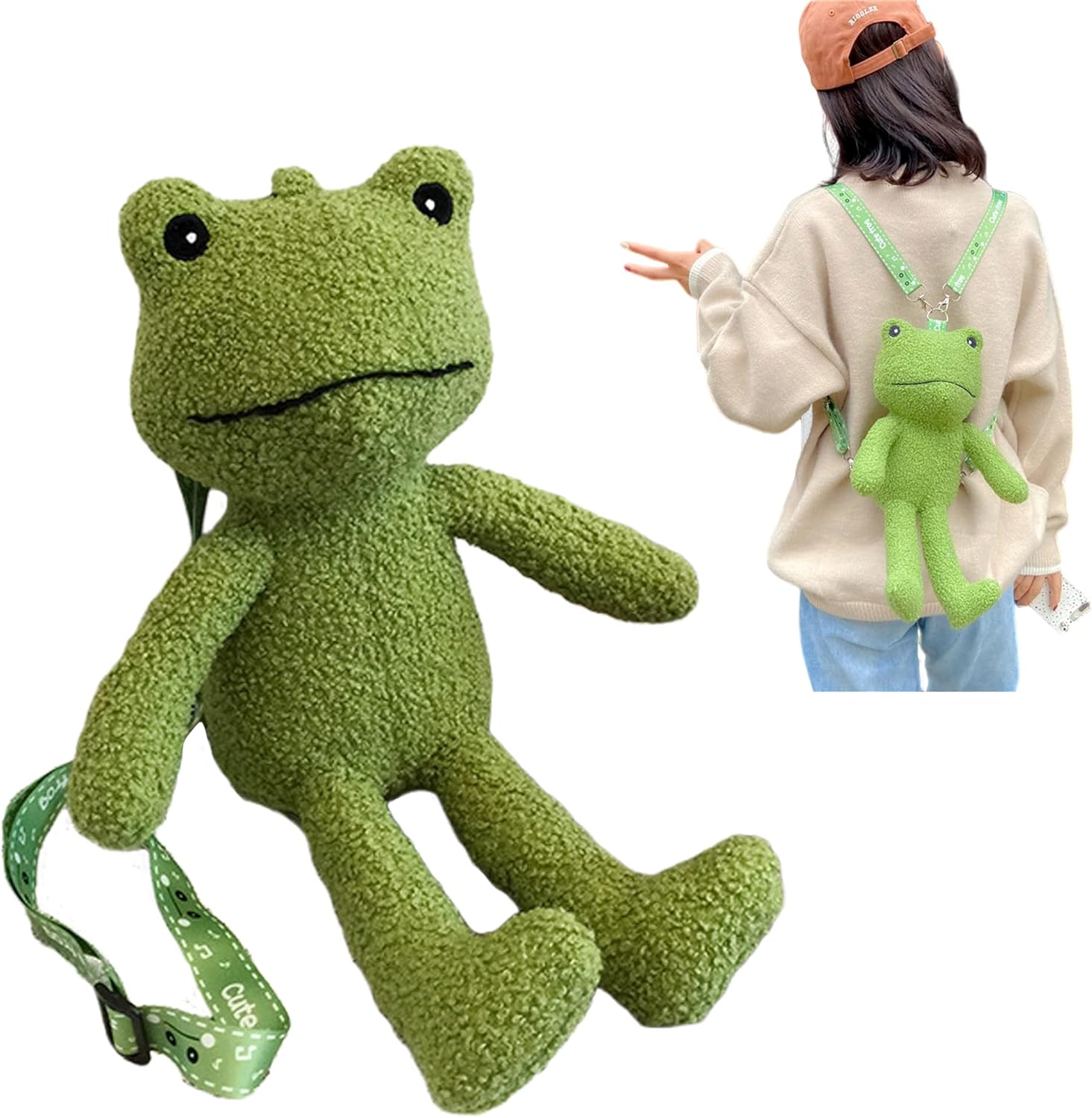 Amazon.com: Cute Frog Plush Toy Crossbody Bag Shoulder Bags Frog Soft ...