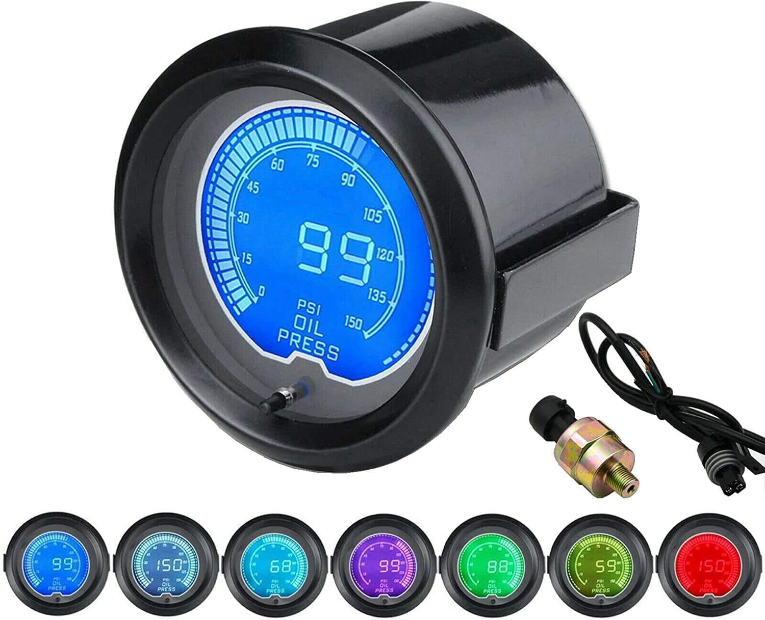 Amazon.com: LEVANLIGHT Black 7 Color LED Display 100 PSI Oil Pressure ...