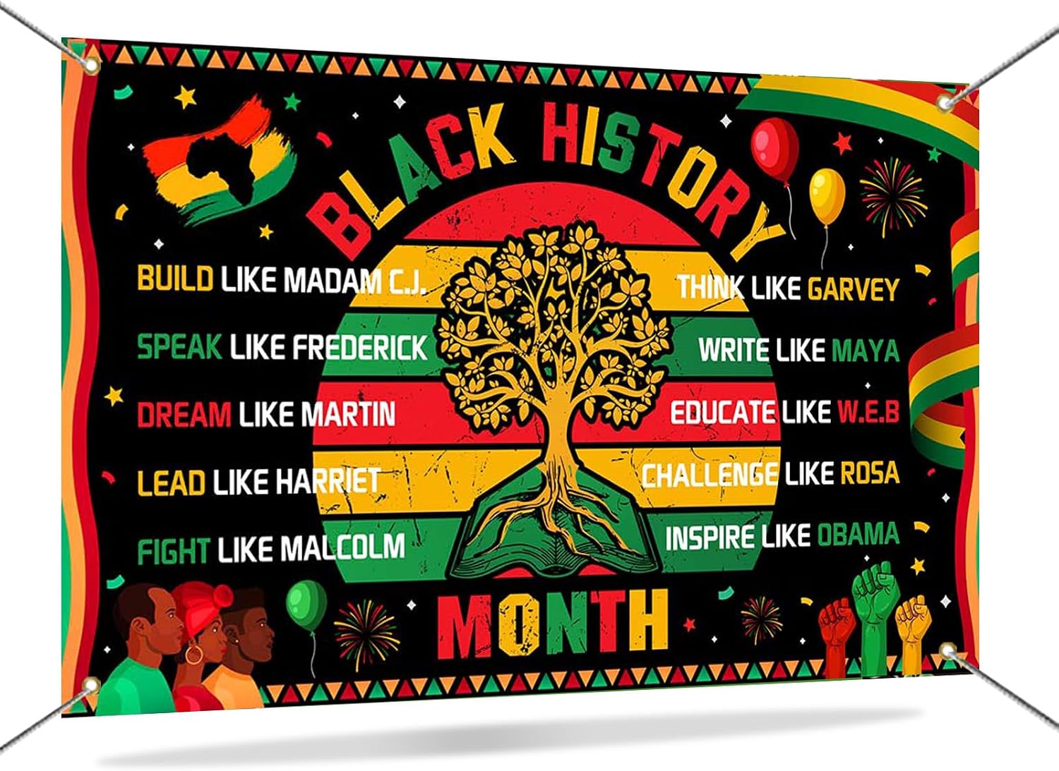 Amazon.com: Mocsicka Black History Month Backdrop Banner African ...