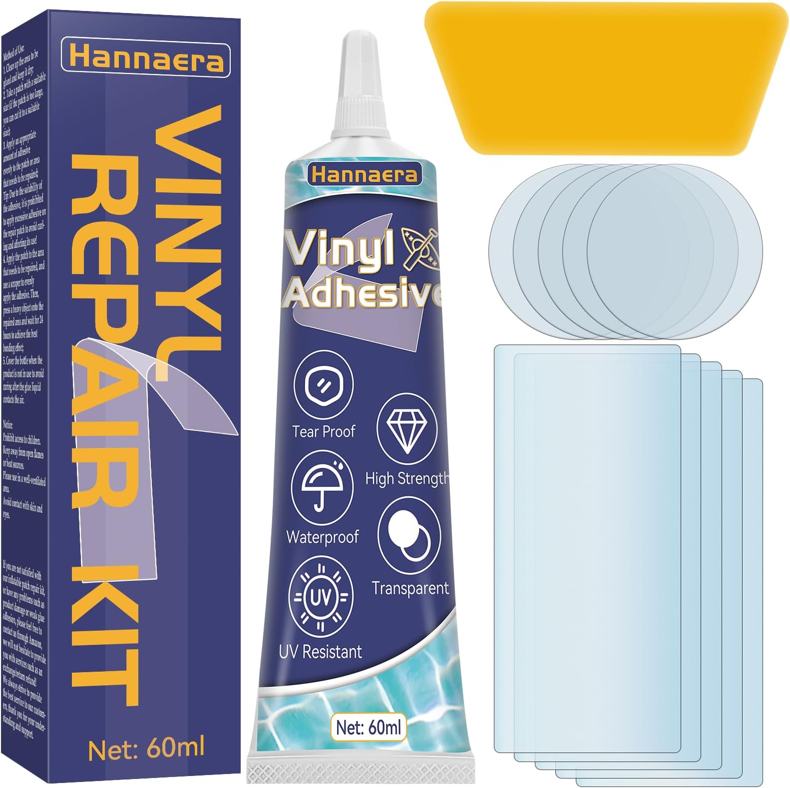 Amazon.com : Pool Above Vinyl Repair Patch Kit with Glue | Works Under ...