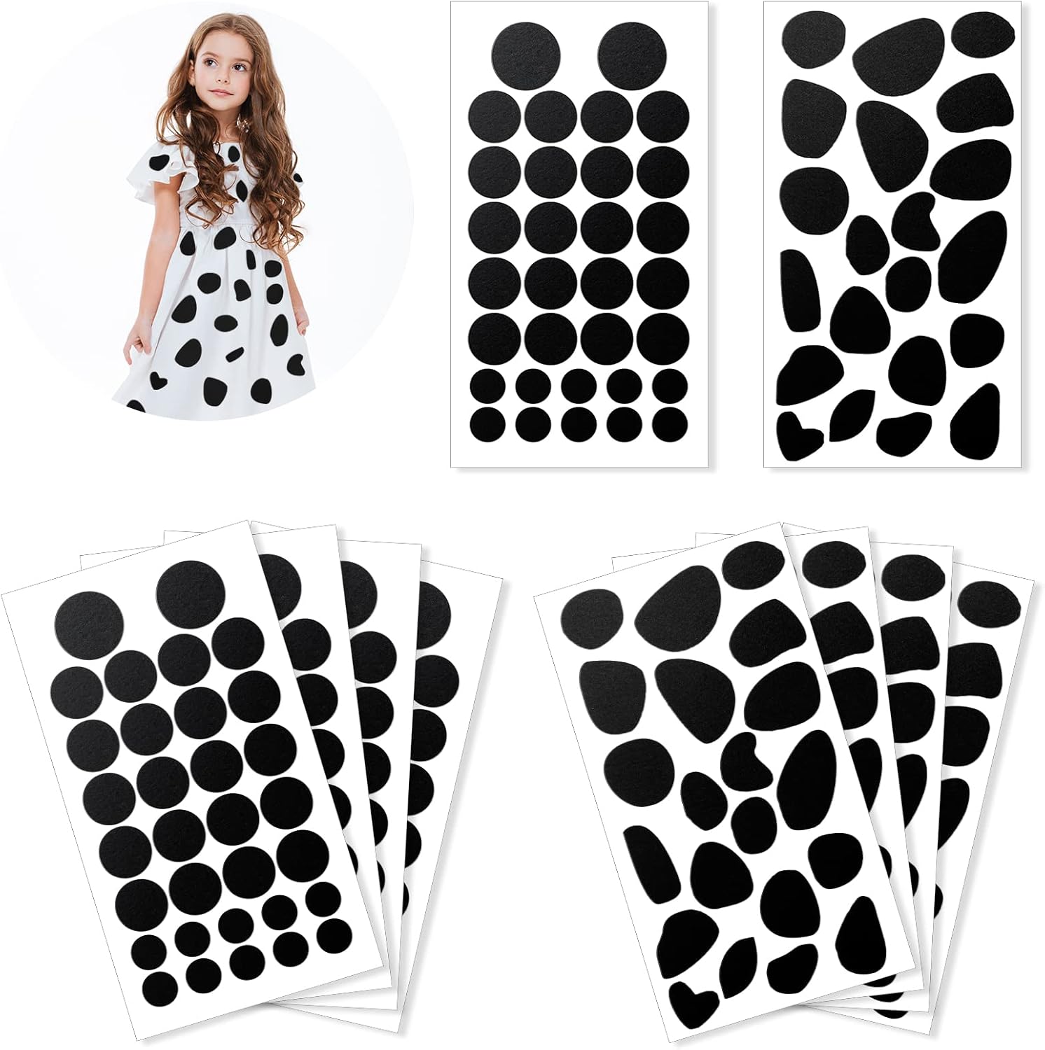 Amazon.com: Halloween 10 Sheets Black Adhesive Felt Circles Irregular ...