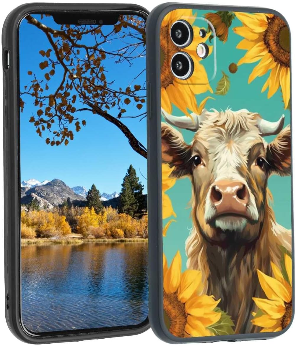 Amazon.com: Compatible with iPhone 11 Cow Case,Western Highland Cow ...