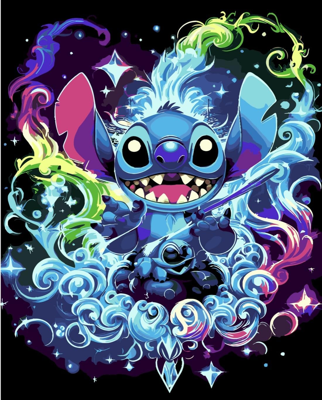 Disney Stitch Kids 2PCS Paint by Numbers with Pen Markers Arts and ...