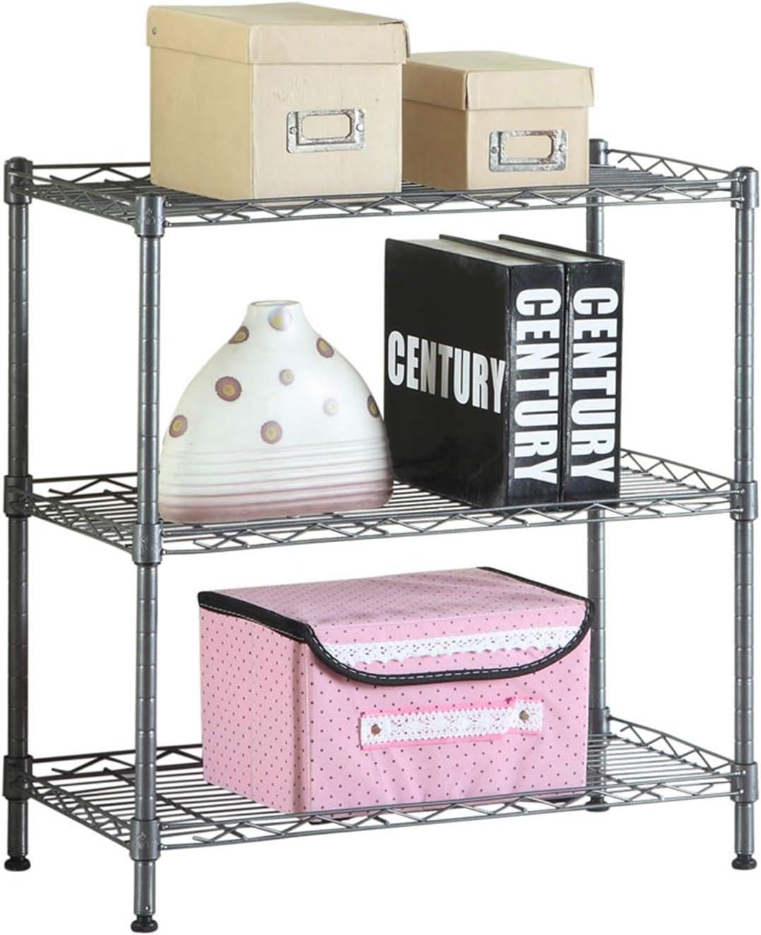 Amazon.com: Wire Shelving Unit, NSF 3-Tier Height Adjustable Utility ...