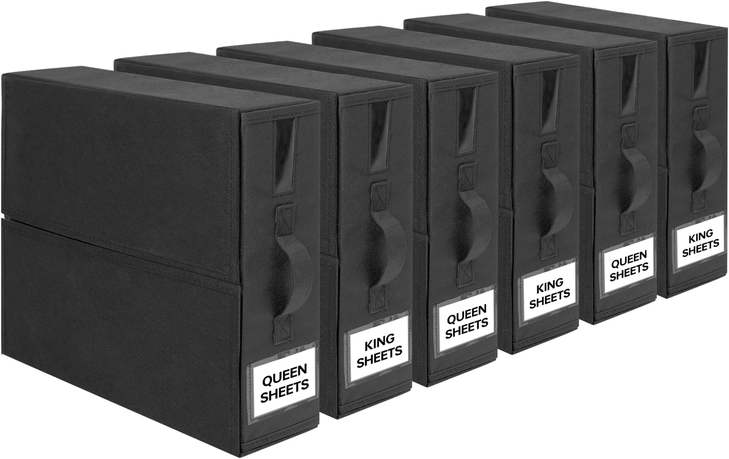 Amazon.com: DomiZen Black Foldable Bed Sheet Organizer 6 Pack, Linen ...