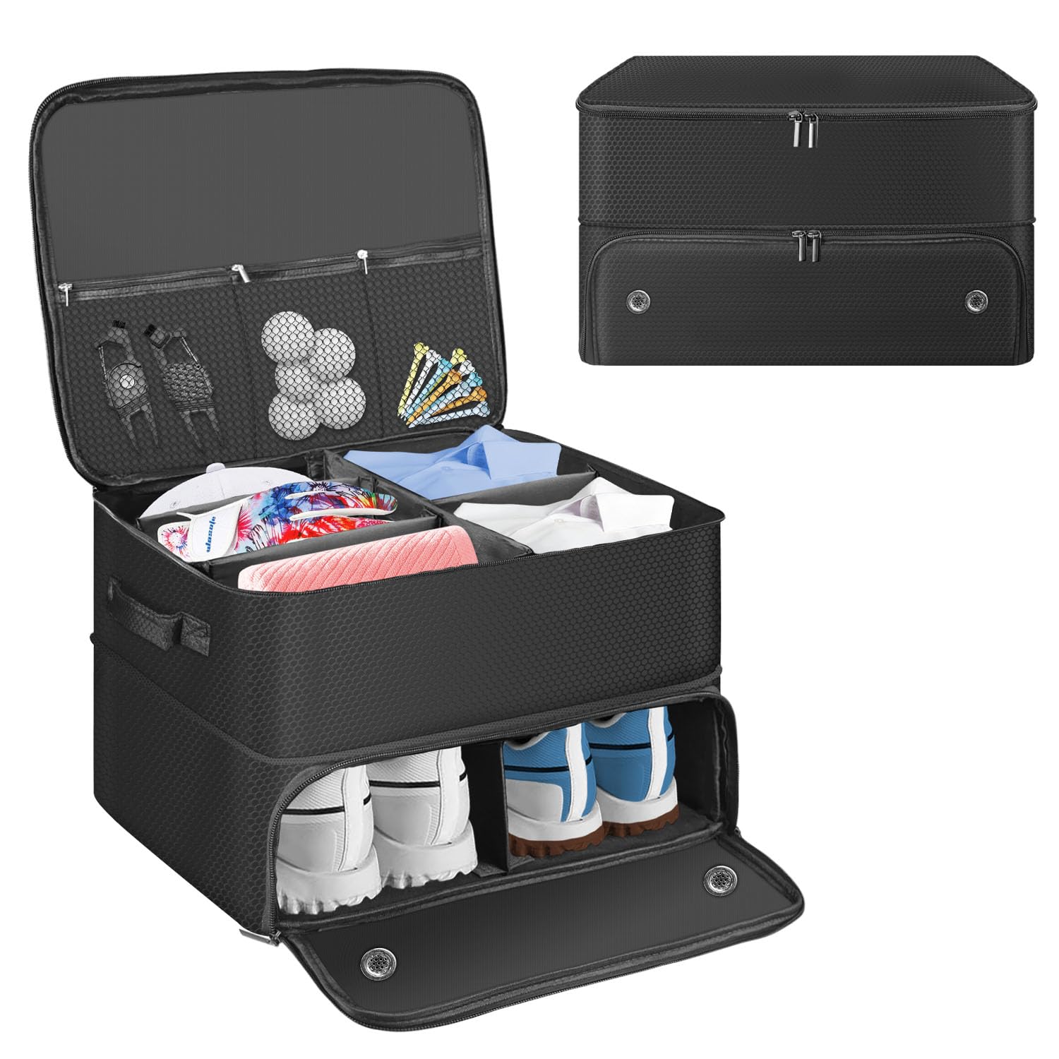 Amazon.com: Boczif Golf Trunk Organizer With 2 Pair Shoe Compartments ...