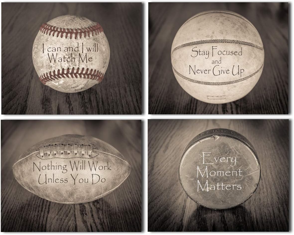 Inspirational Sports Quotes Prints - Set of Four Photos (8x10) Unframed ...