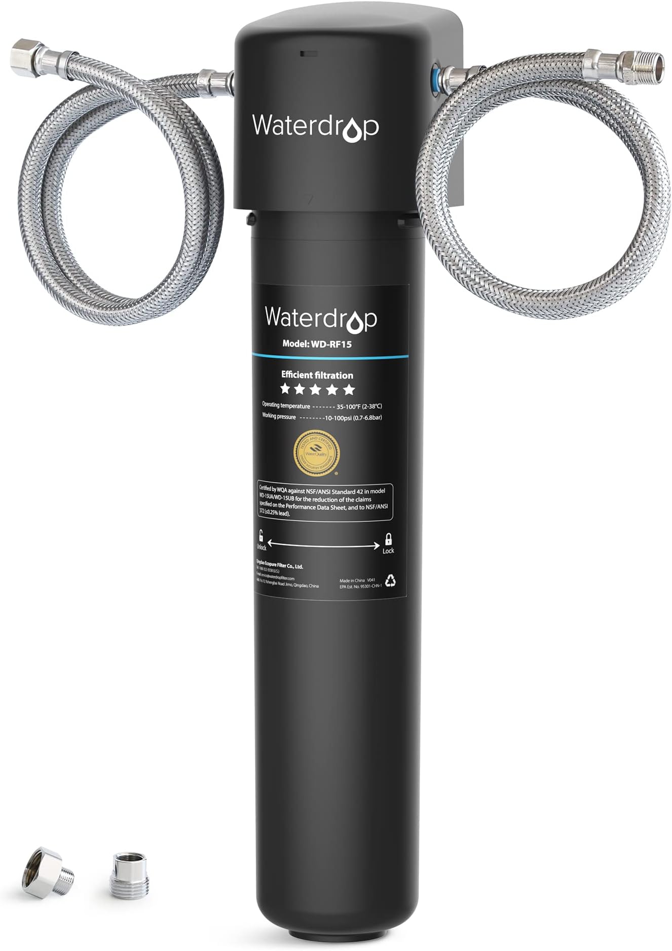 Waterdrop 15UB Under Sink Water Filter System, Chlorine Reduction, NSF ...