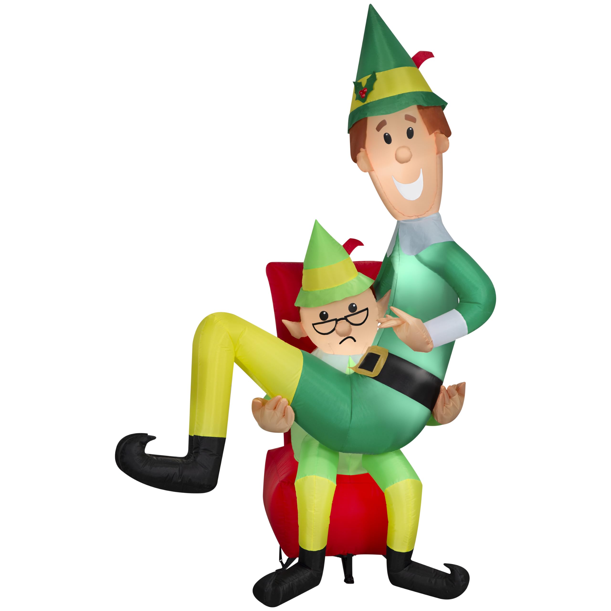 Snapklik.com : Gemmy Christmas Inflatable Buddy The Elf On Papa Elfs Lap