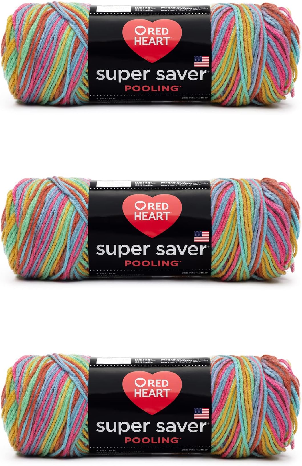 Amazon.com: Red Heart Super Saver Color Block Yarn
