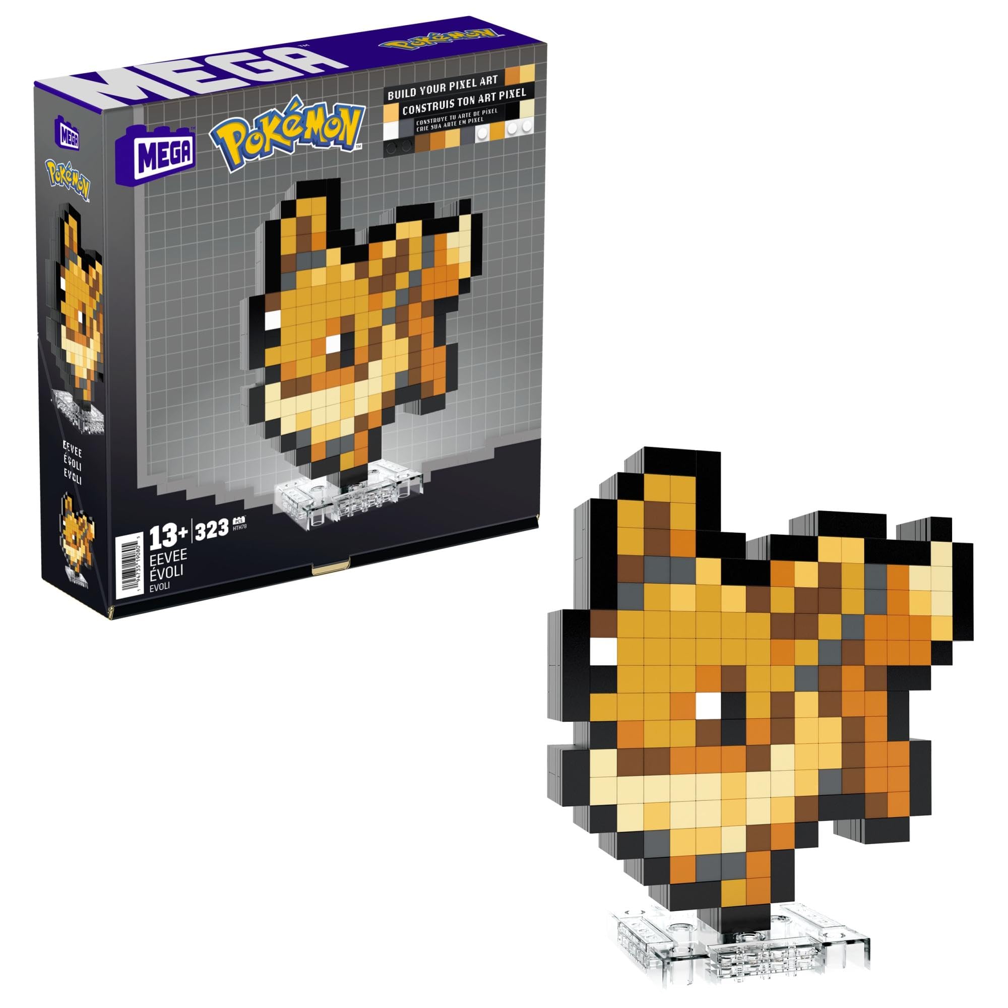 MEGA Pokemon Action Figure Building Set, Eevee with 323 Pieces and ...