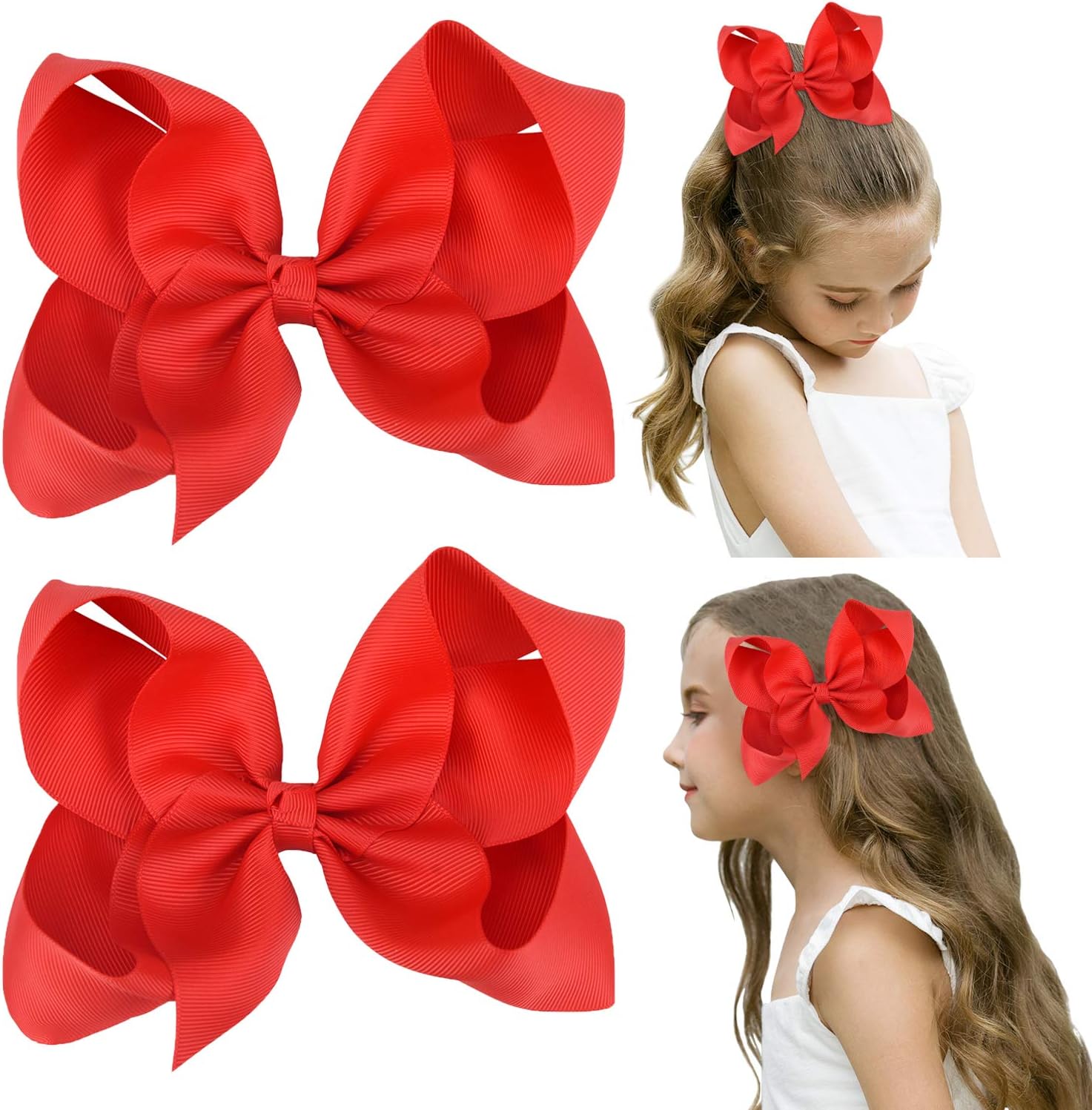 Amazon.com: Black Bow Headband & 2 Pcs 4 Inch Hair Bows Set, Back ...