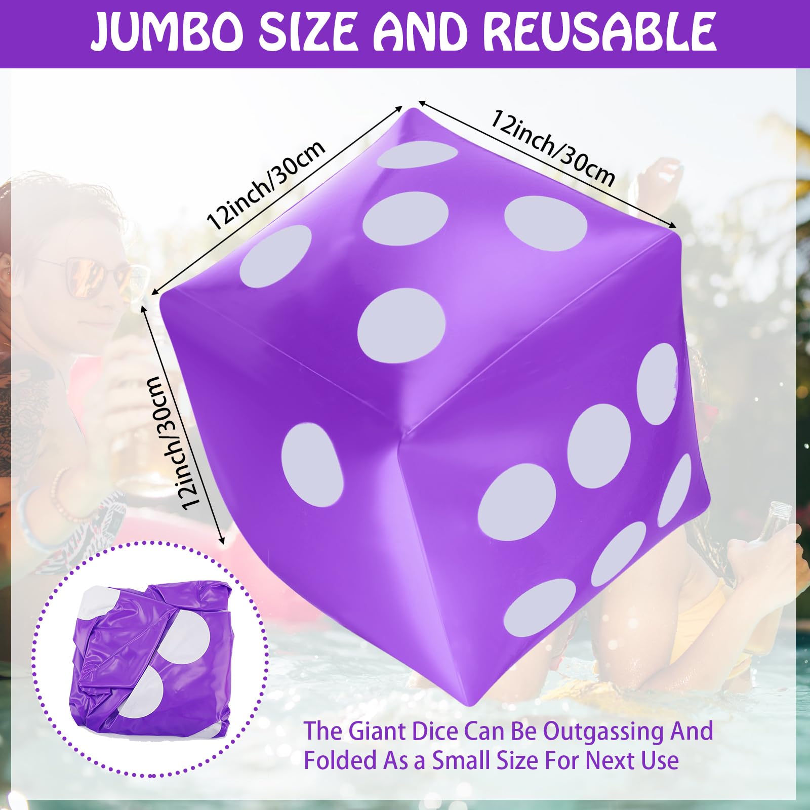 Snapklik.com : 3 Pack Large Inflatable Dice Jumbo Giant Inflatable Dice ...